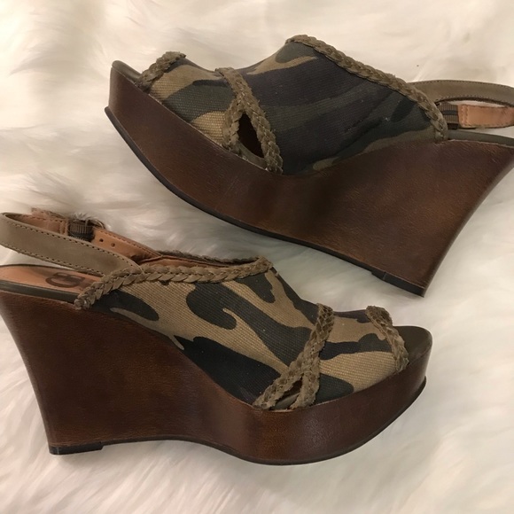 Gianni Bini | Shoes | Gianni Bini Brown And Olive Camouflage Braided ...